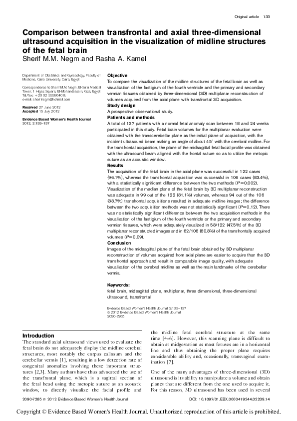 (PDF) Comparison between transfrontal and axial three-dimensional ...