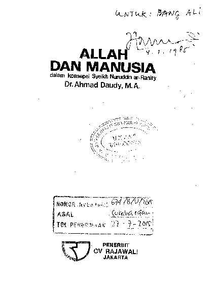 (PDF) Allah dan Manusia dalam Konsep Syeikh Nurddin Ar Raniry