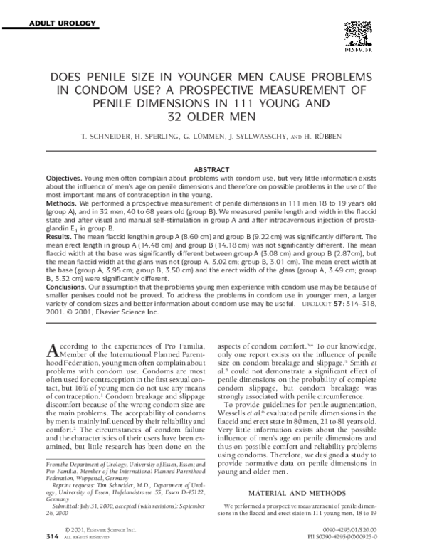 (PDF) Does penile size in younger men cause problems in condom use? a ...