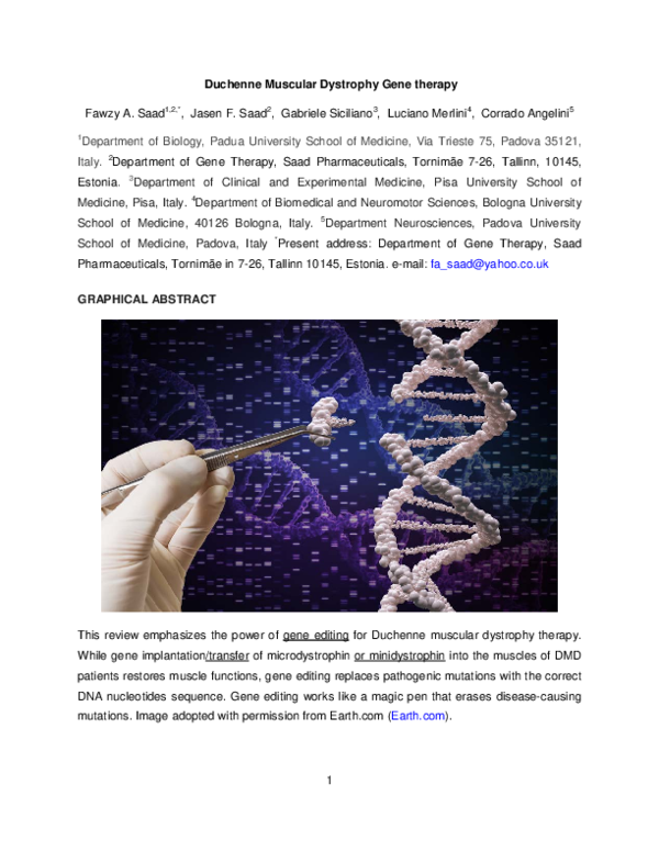 (PDF) Duchenne Muscular Dystrophy Gene therapy
