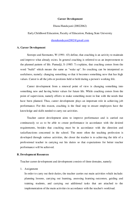 (PDF) CAREER DEVELOPMENT