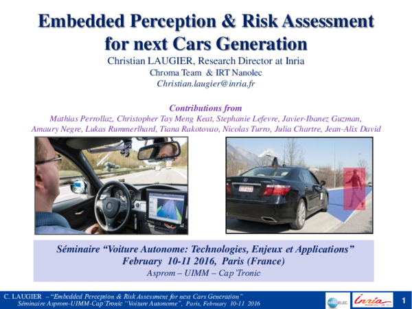 (PDF) Embedded Perception & Risk Assessment for next Cars Generation ...