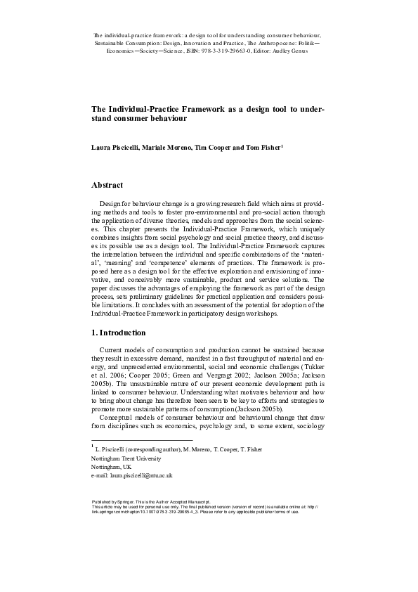 (PDF) The Individual-Practice Framework as a design tool to understand ...