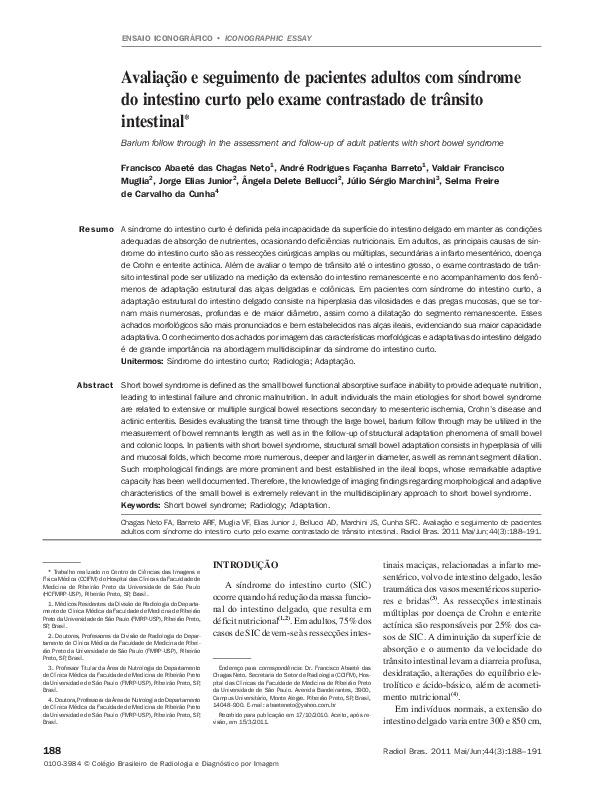 (PDF) Avaliação e seguimento de pacientes adultos com síndrome do ...