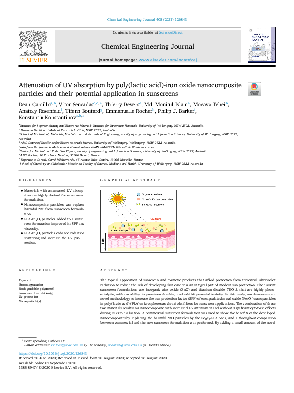 (PDF) Attenuation of UV absorption by poly(lactic acid)-iron oxide ...