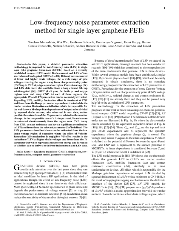 Pdf Low Frequency Noise Parameter Extraction Method For Single Layer