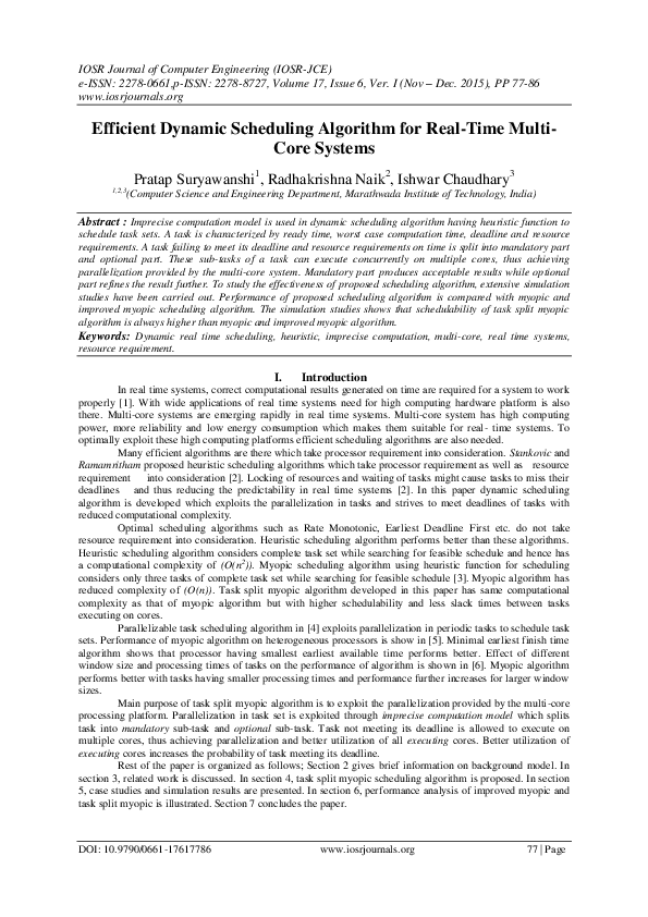 (PDF) Efficient Dynamic Scheduling Algorithm for Real-Time Multi-Core Systems