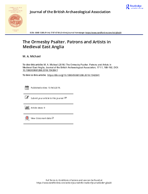 (PDF) The Ormesby Psalter. Patrons and Artists in Medieval East Anglia