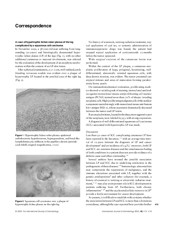 (PDF) A case of hypertrophic lichen ruber planus of the leg complicated ...