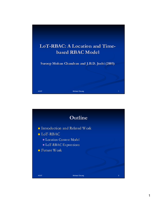 (PDF) LoT-RBAC: A Location and Time-Based RBAC Model