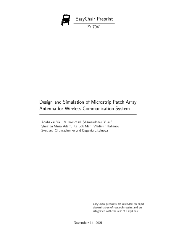Pdf Design And Simulation Of Microstrip Patch Array Antenna For 6331
