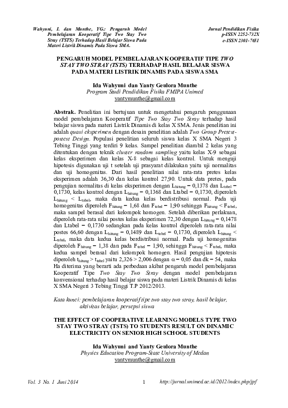 (PDF) Pengaruh Model Pembelajaran Kooperatif Tipe Teams Games Tournament (TGT) Terhadap Prestasi ...