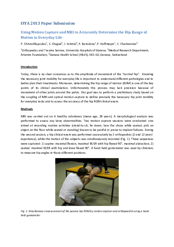(PDF) Using Motion Capture and MRI to Accurately Determine the Hip ...