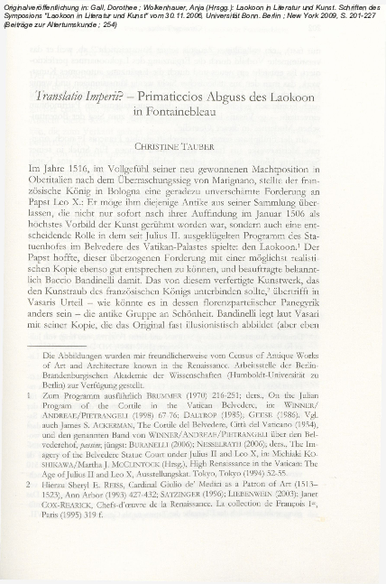 (PDF) Translatio Imperii? - Primaticcios Abguss des Laokoon in ...