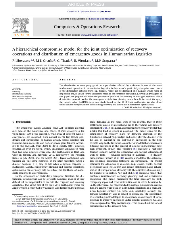 (PDF) A hierarchical compromise model for the joint optimization of ...