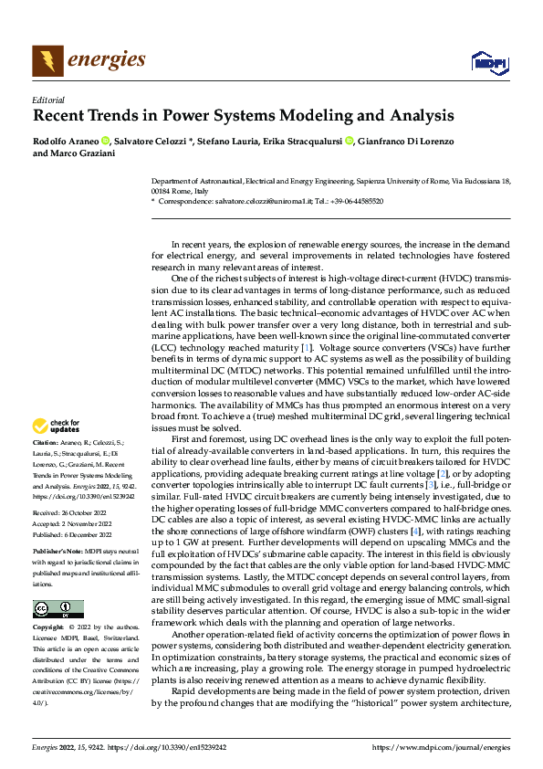 (PDF) Recent Trends in Power Systems Modeling and Analysis | Marco Graziani - Academia.edu