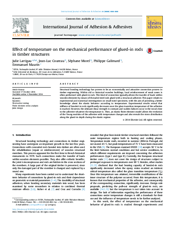 (PDF) Effect of temperature on the mechanical performance of glued-in ...