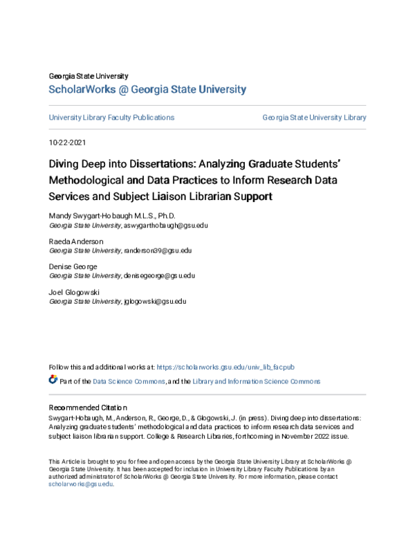 (PDF) Diving Deep into Dissertations: Analyzing Graduate Students ...