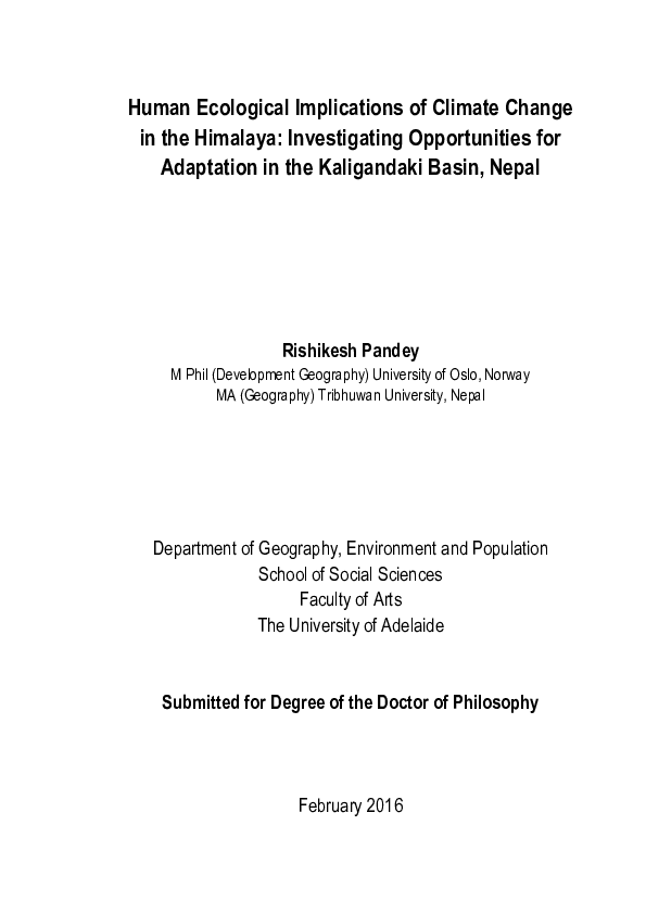 (PDF) Human ecological implications of climate change in the Himalaya ...