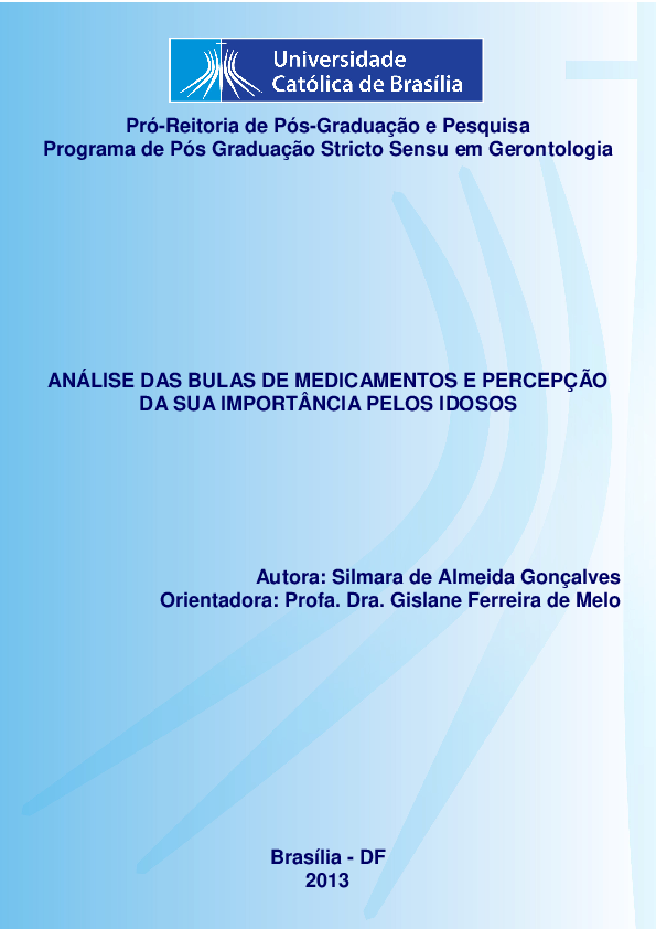 (PDF) Análise das bulas de medicamentos e percepção da sua importância ...