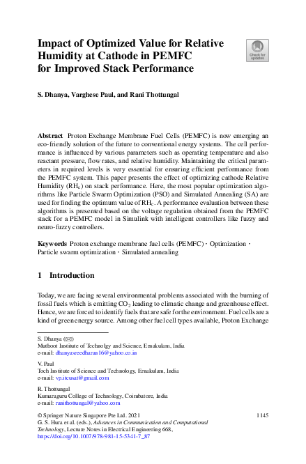 (PDF) Impact of Optimized Value for Relative Humidity at Cathode in PEMFC for Improved Stack ...