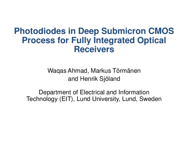 Pdf Photodiodes In Deep Submicron Cmos Process For Fully Integrated