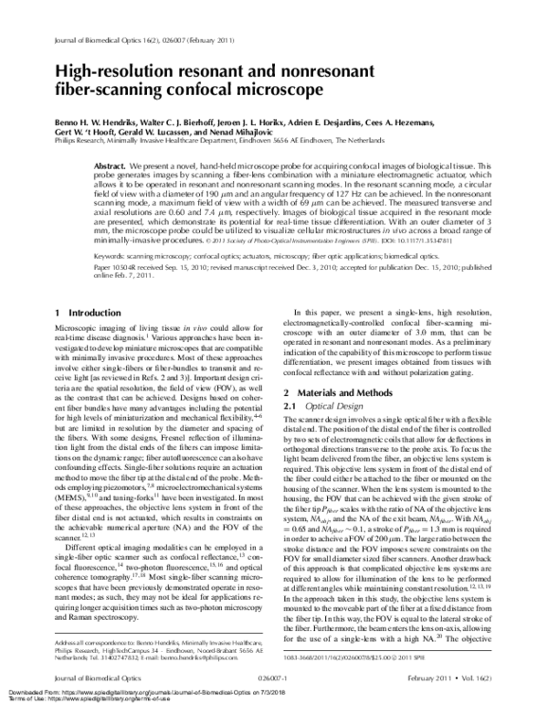 (PDF) High-resolution resonant and nonresonant fiber-scanning confocal ...