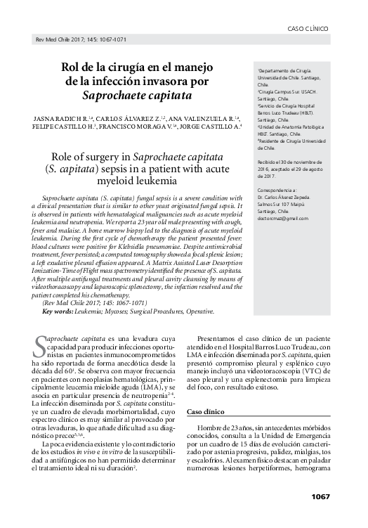 (PDF) Rol de la cirugía en el manejo de la infección invasora por ...
