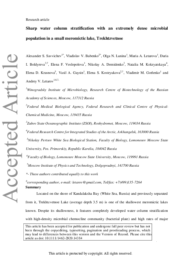 (PDF) Sharp water column stratification with an extremely dense ...