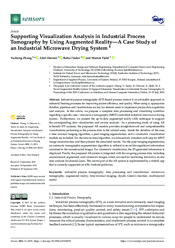 (PDF) Supporting Visualization Analysis in Industrial Process Tomography by Using Augmented ...