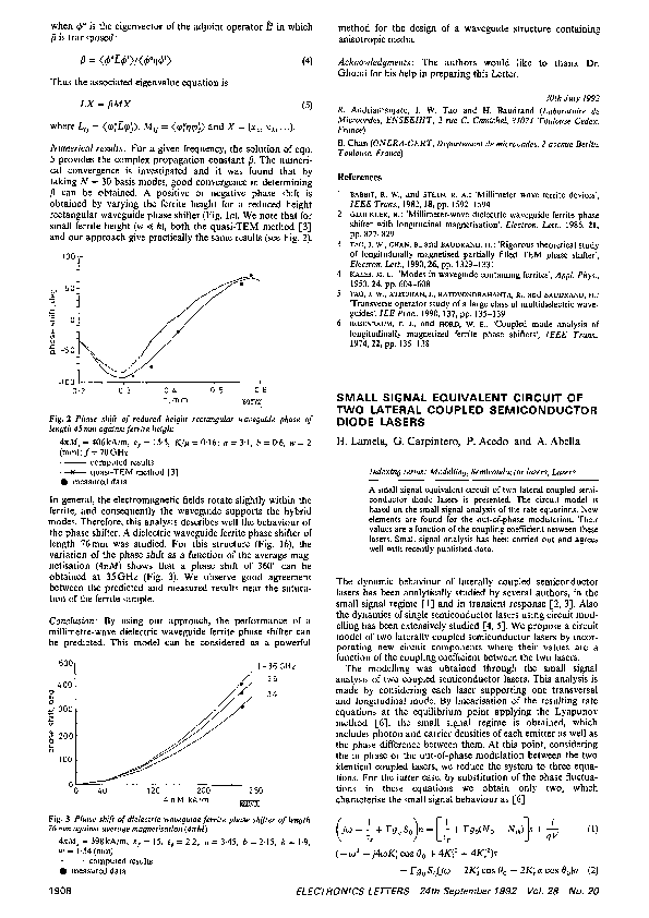 (PDF) Small signal equivalent circuit of two lateral coupled ...