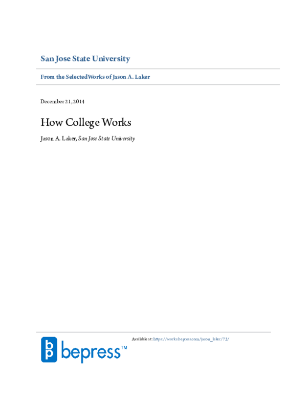(PDF) How College Works