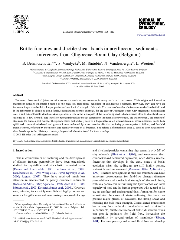(PDF) Fracture Mechanisms in Oligocene Boom Clay
