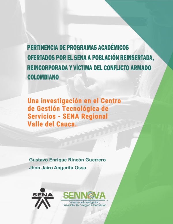 (PDF) Pertinencia de programas académicos ofertados por el SENA a población reinsertada ...