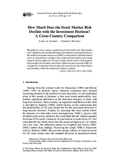 (PDF) How Much Does the Stock Market Risk Decline with the Investment ...