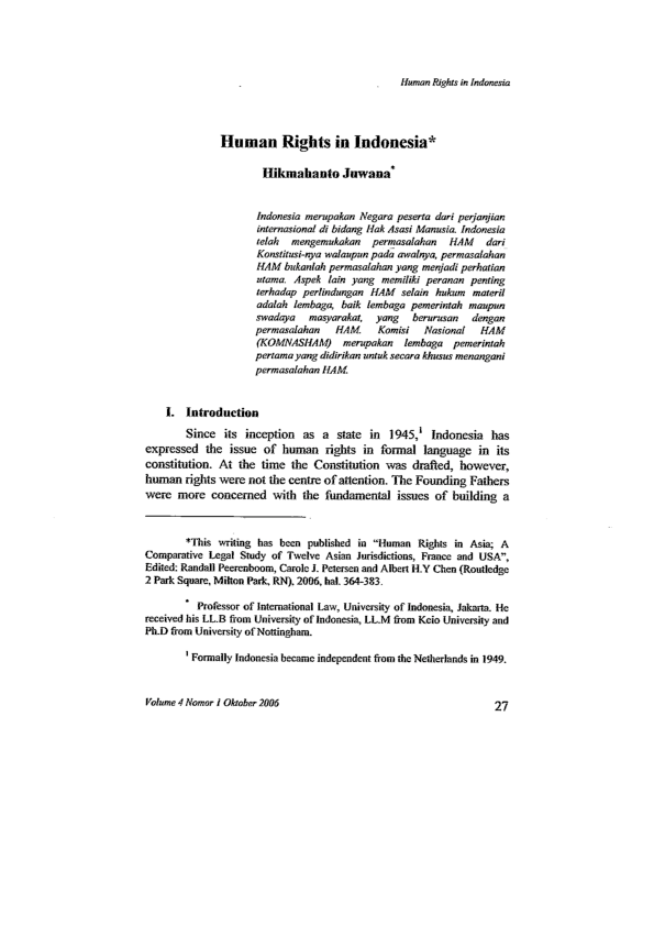 (PDF) Human Rights in Indonesia