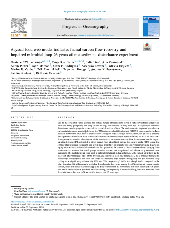 (PDF) Abyssal food-web model indicates faunal carbon flow recovery and ...