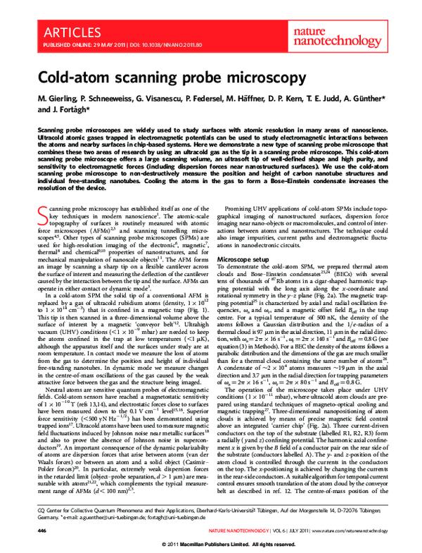 (PDF) Cold-atom scanning probe microscopy | Peter Federsel - Academia.edu