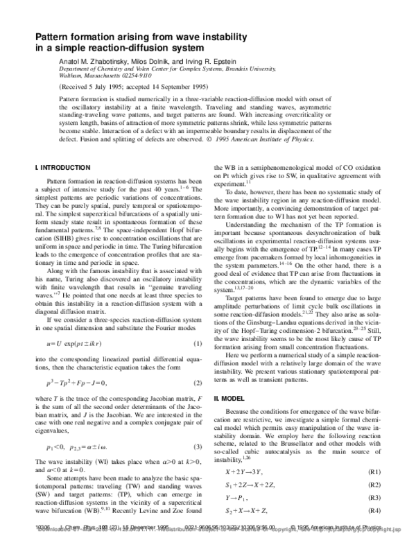 (PDF) Pattern formation arising from wave instability in a simple ...