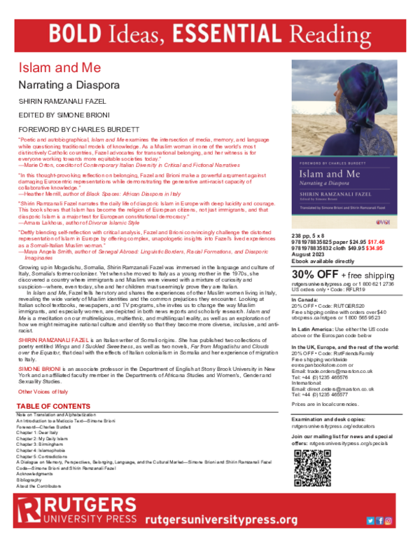 (PDF) Shirin Ramzanali Fazel's Islam and Me. Narrating a Diaspora.