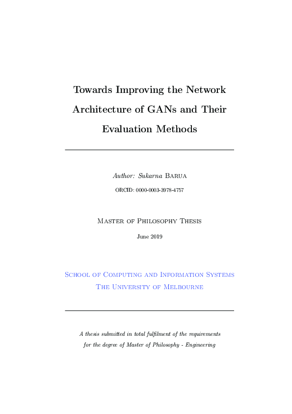 Pdf Towards Improving The Network Architecture Of Gans And Their