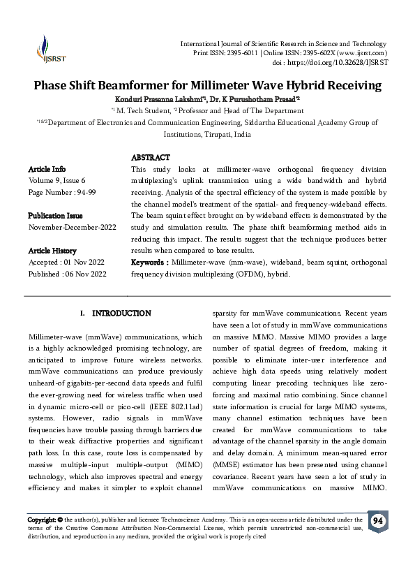 (PDF) Phase Shift Beamformer for Millimeter Wave Hybrid Receiving