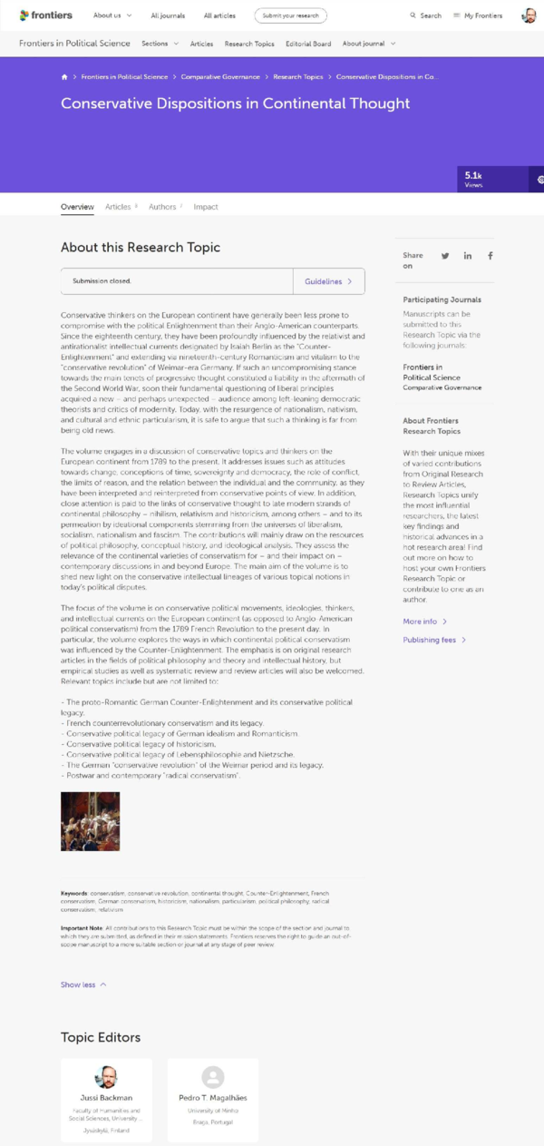 (PDF) Frontiers in Political Science, Research Topic: Conservative ...