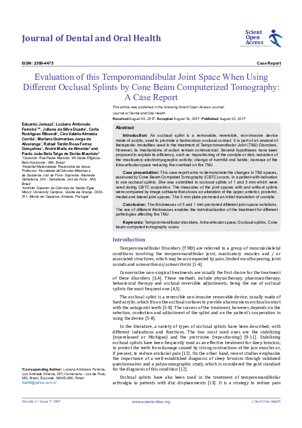 (PDF) Evaluation of this Temporomandibular Joint Space When Using ...