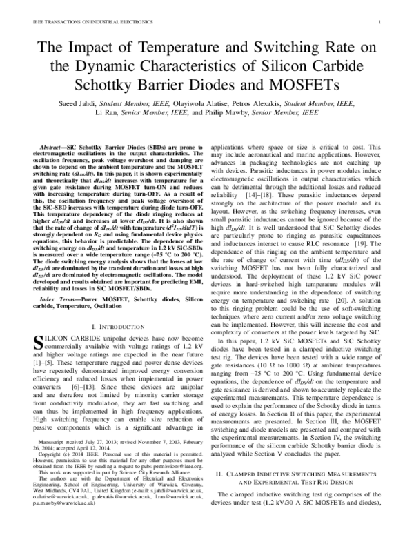 Pdf The Impact Of Temperature And Switching Rate On The Dynamic Characteristics Of Silicon
