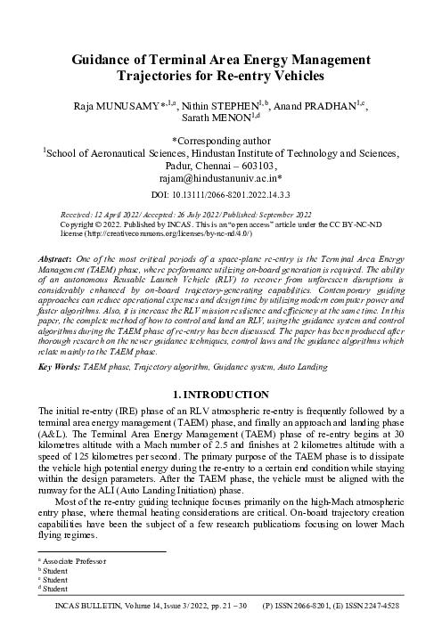 (PDF) Guidance of Terminal Area Energy Management Trajectories for Re ...