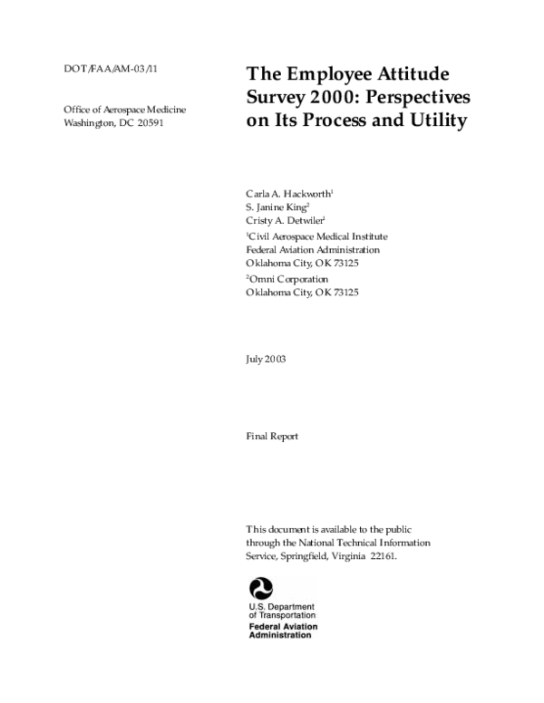 (PDF) The Employee Attitude Survey 2000: Perspectives on Its Process ...