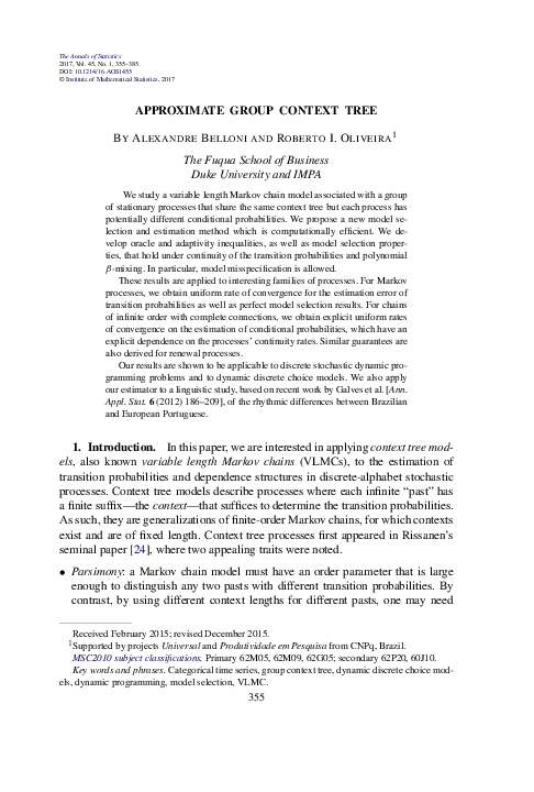 (PDF) Approximate group context tree