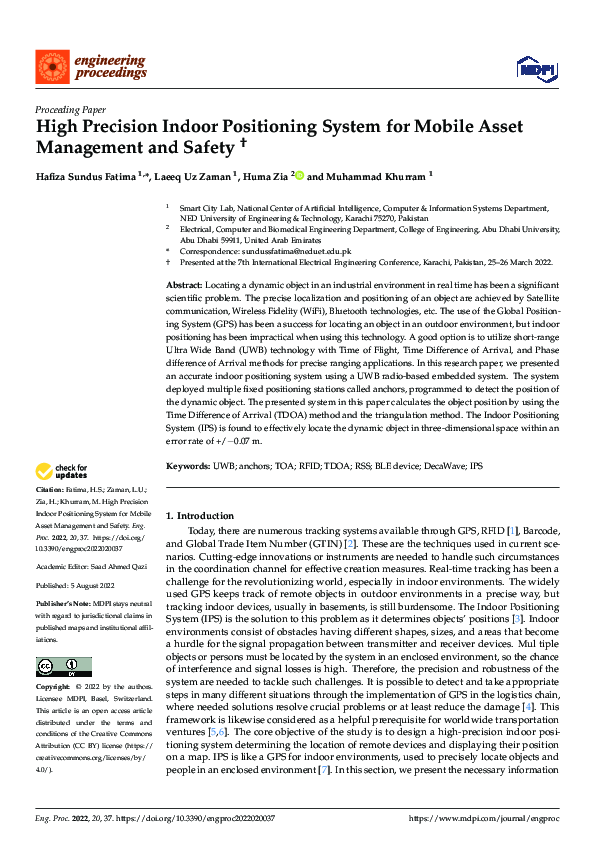 (PDF) High Precision Indoor Positioning System for Mobile Asset ...