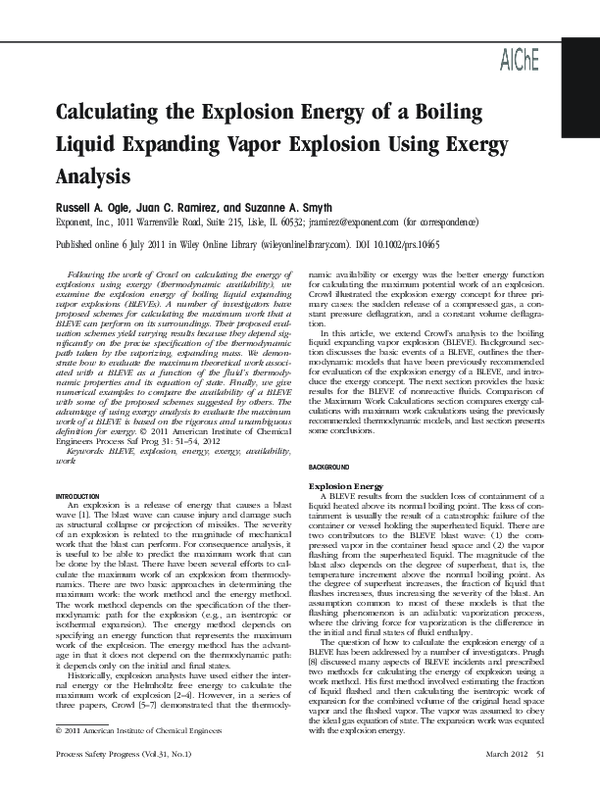 (PDF) Calculating the explosion energy of a boiling liquid expanding ...